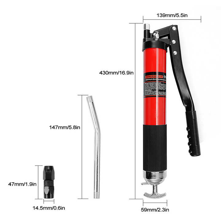 Hand Grease Gun 600CC High Pressure Manual Grease Gun Accessory Kit for ...