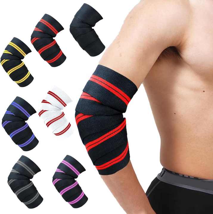 Elastic Compression Lifting Gym Elbow Wraps for Powerlifting ...