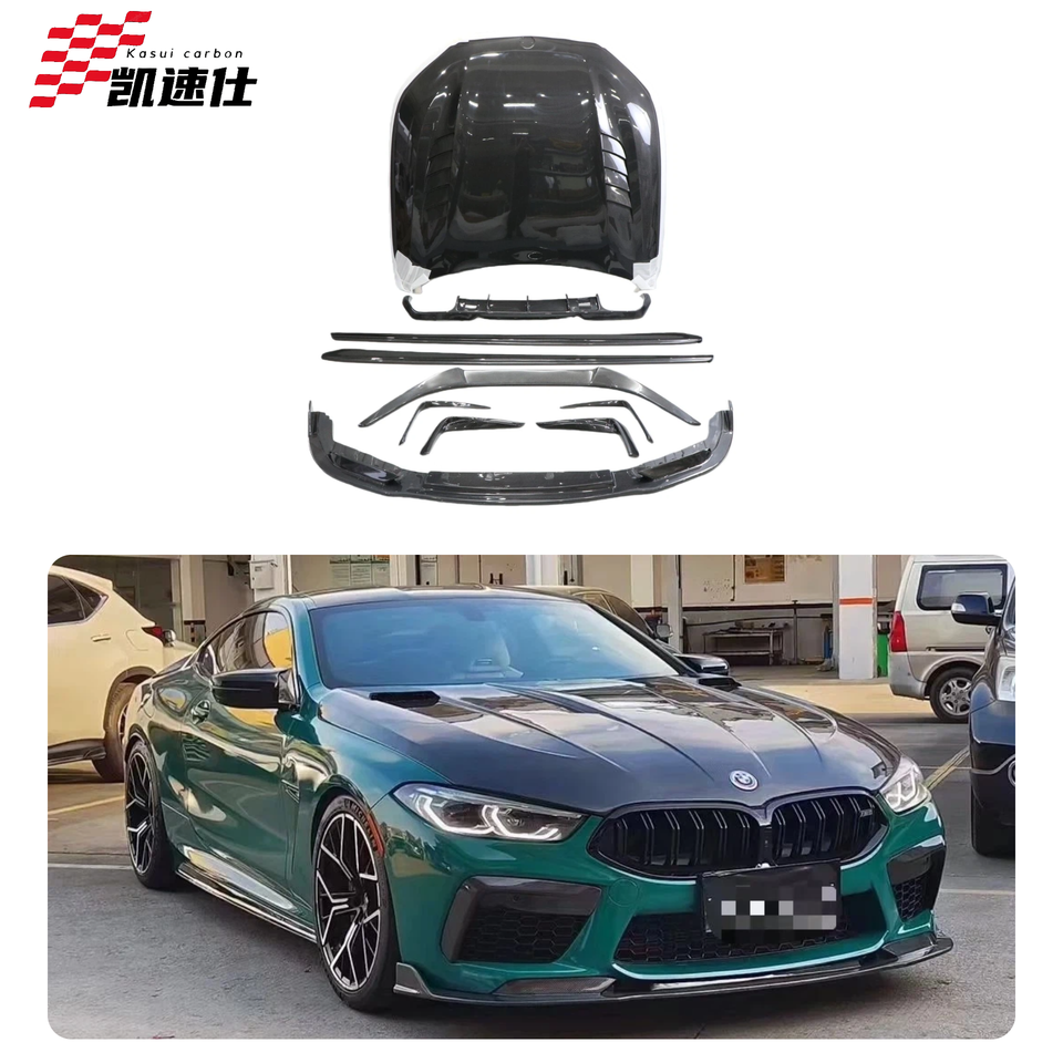 V Style Body Kits for BMW M8 F91 F92 F93 Real 3K Carbon Fiber Bumper ...