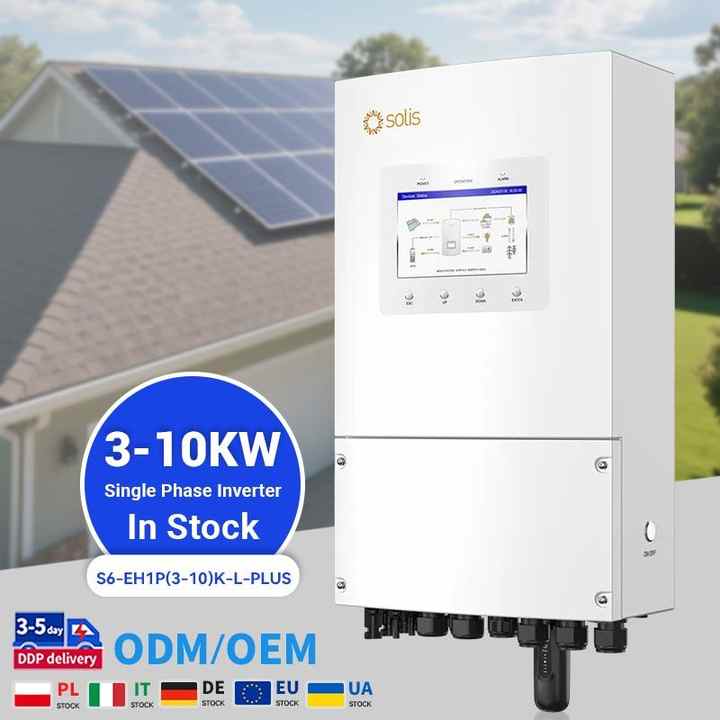 Solis 6KW 1Phase Hybrid Inverter AC S6-EH1P(3-8)K-L-PLUS Ongrid Solar Energy Storage MPPT ...