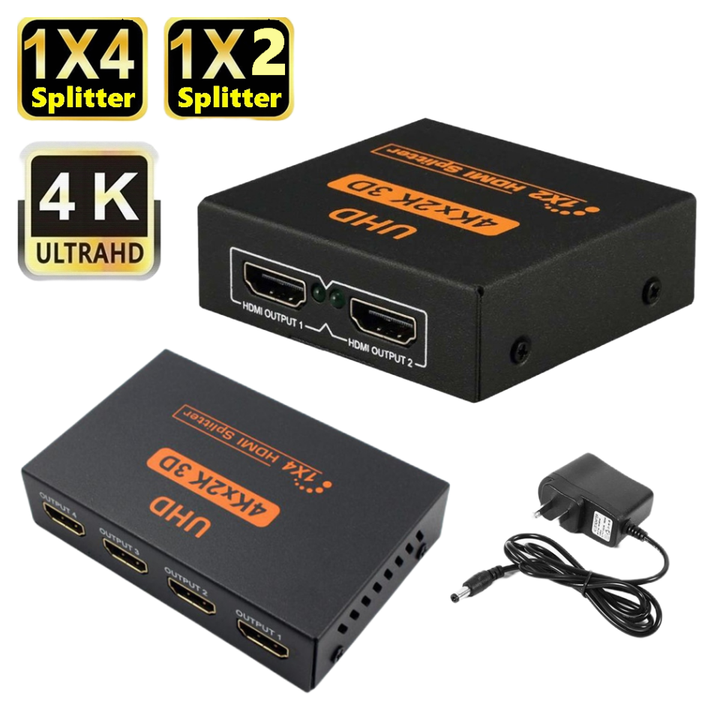 4k Ultra Hd 4 Ports Hdmi Splitter 1x2 1x4 Hdmi 1 In 2 4 Out Hdmi Video ...