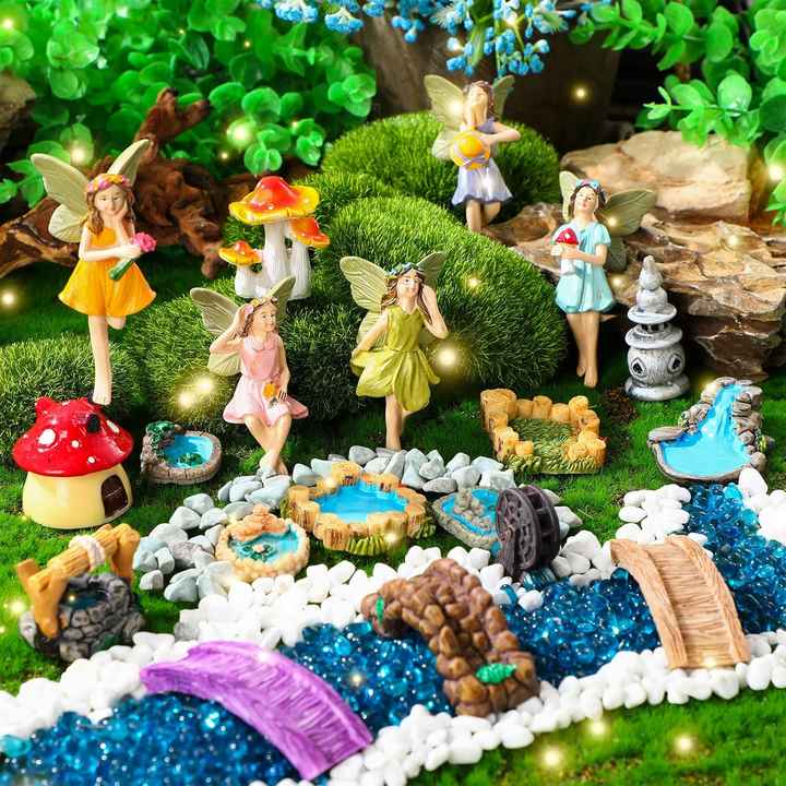 BSCI Factory Solar House Garden Accessories Fairy Light up Fairy ...