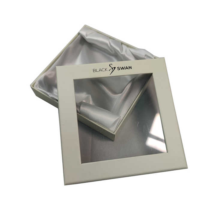 Flip Top Clear Lid Black Rigid Cardboard Magnetic Closure Custom ...