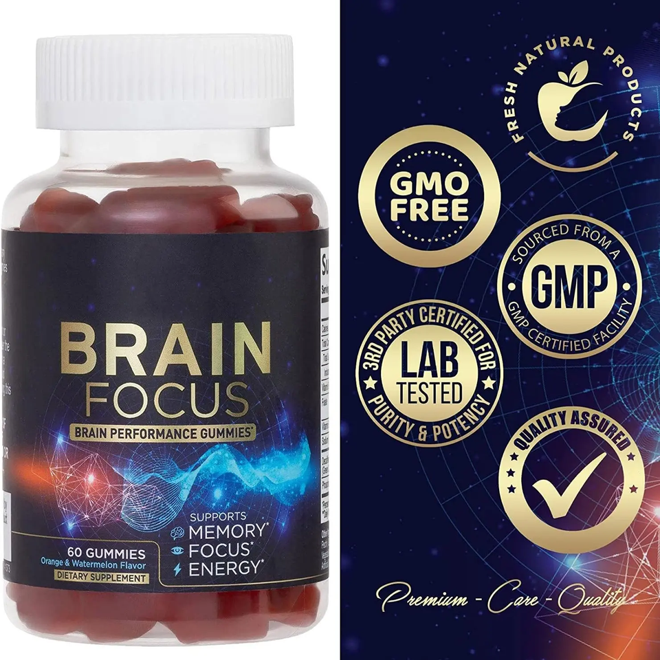 Organic Mushroom Brain Focus Gummies for Brain Health Cognitive Support ...