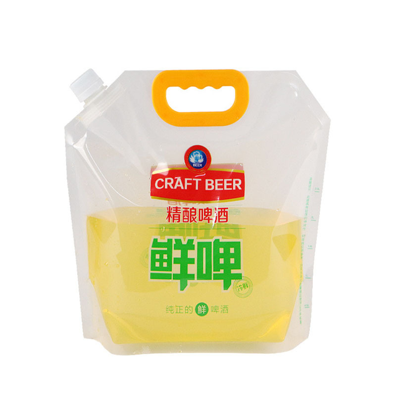 Customized Beer Clear Plastic Drink Spout Pouch Bag Grains Bag ...
