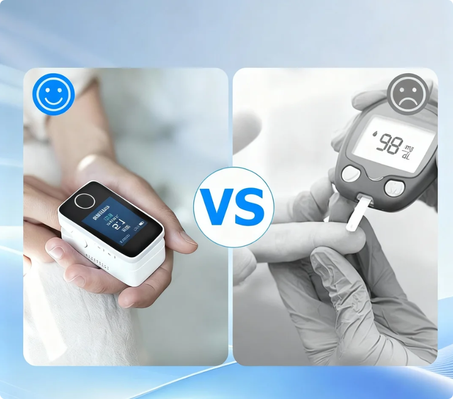 Finger Tip Testing No Pain Safe Check Digital Blood Glucose Monitor