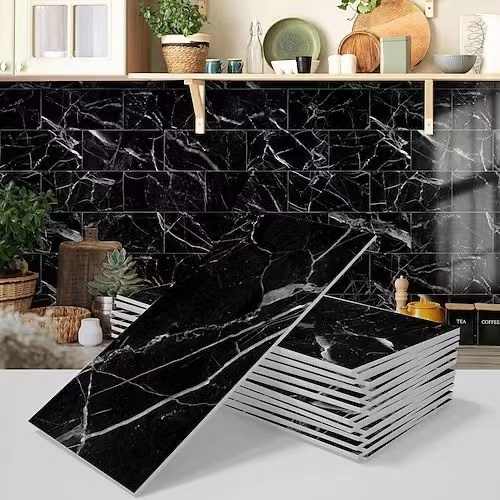 60cm*30cm Waterproof PVC Marble Tiles for Kitchen Decor