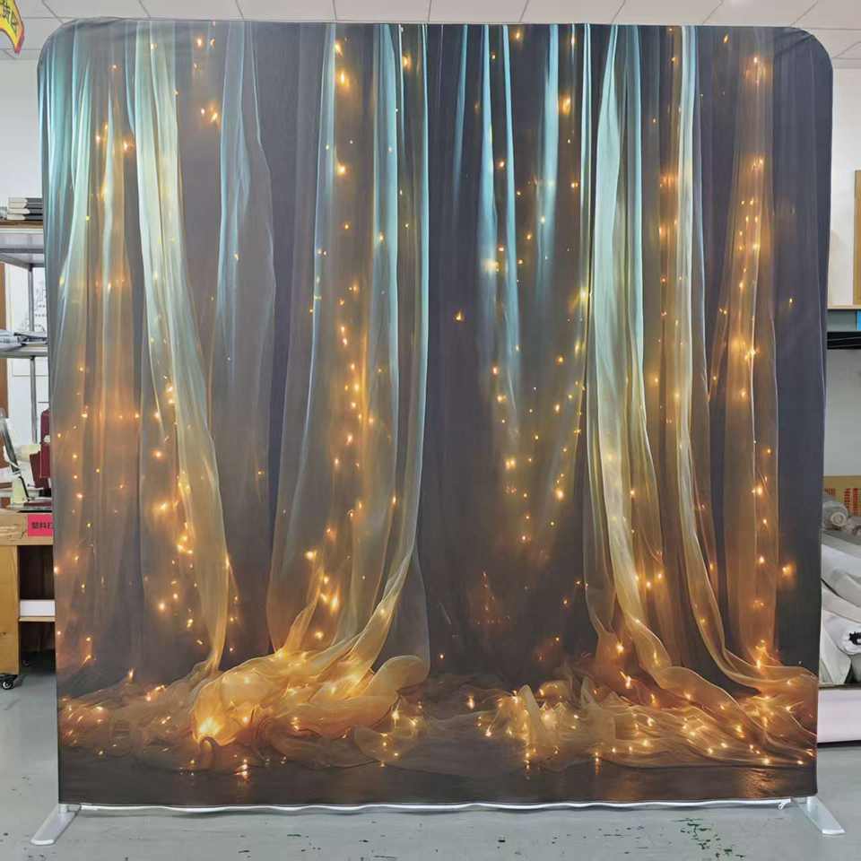 8x8 Ft Collapsible Tension Fabric Backdrop for Events