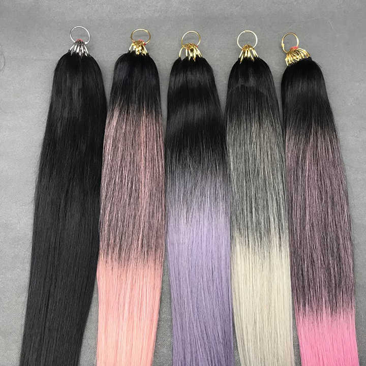 Small Curcle Feathers tip hair extension Single Roll Feather Hair ...