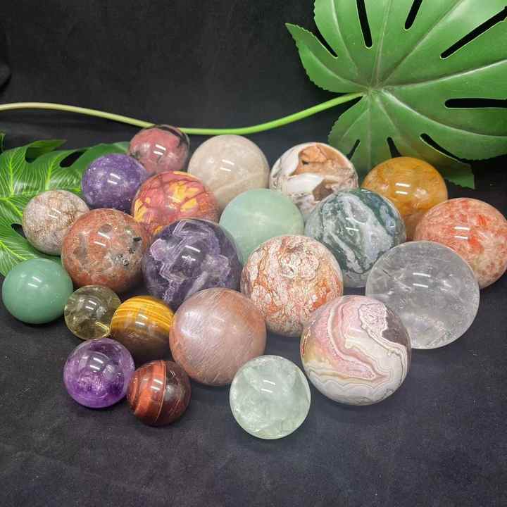 Wholesale Natural Mix Gemstone Sphere Obsidian Amethyst Rose Quartz ...