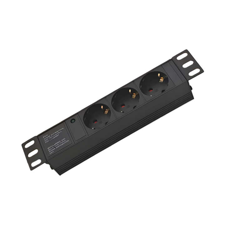 Hot Sale German Type PDU 10 Inch 1U 3 Ways Schuko/EU PDU with Indicator ...