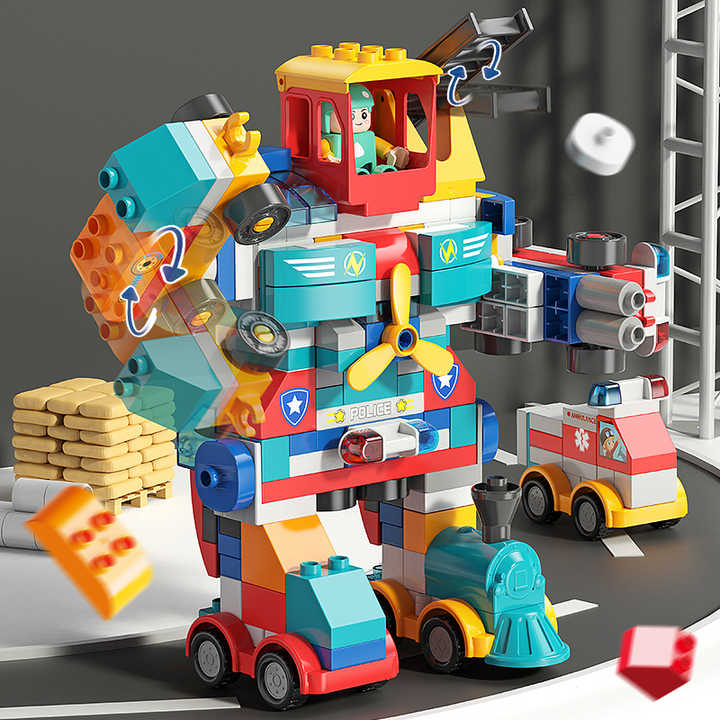 195pcs DIY Robot Building Blocks - Educational Fun for Kids