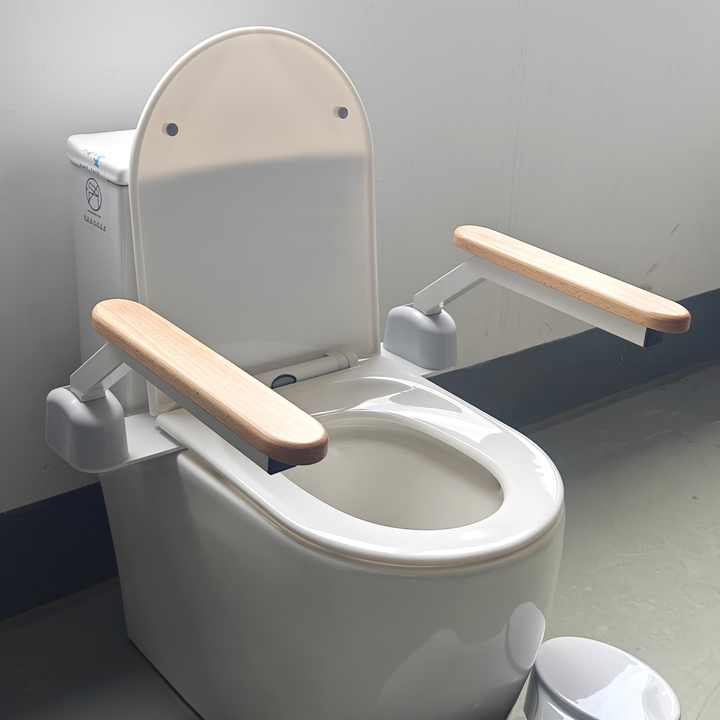 Sturdy Wooden Handle Grab Bar Safety Handrail for Handicap Toilets ...