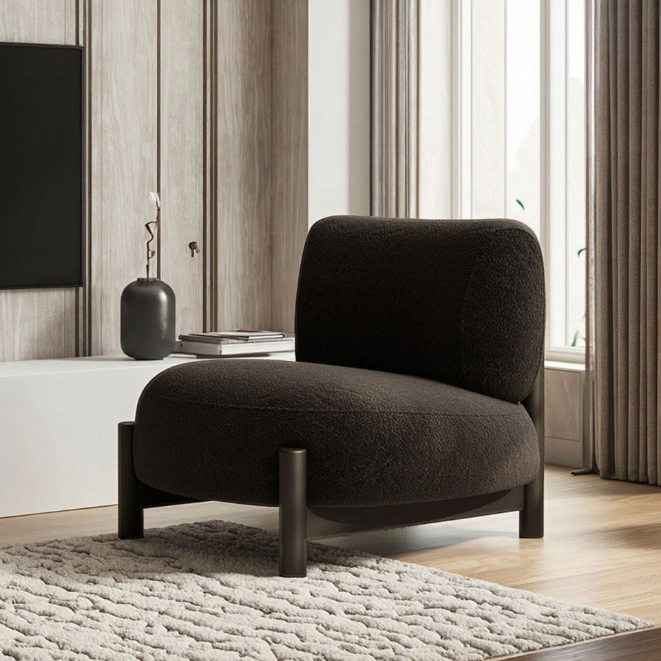 Modern Wabi-Sabi Single Sofa Cream-Style Lazy Leisure Chair for Small ...