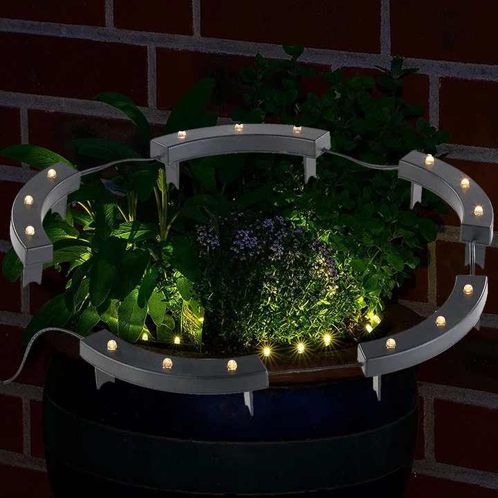 5 LED Ring Plants Surround Planter Pot Lighting with Solar Panels in ...