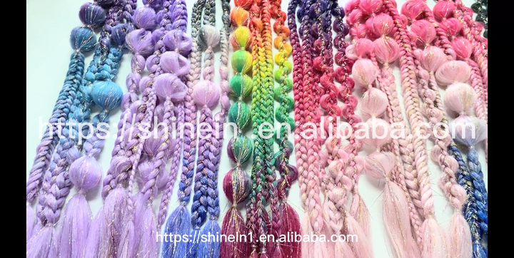 Shinein 24inch Rubber Band Jumbo Braids Ponytail High Temperature Fiber ...