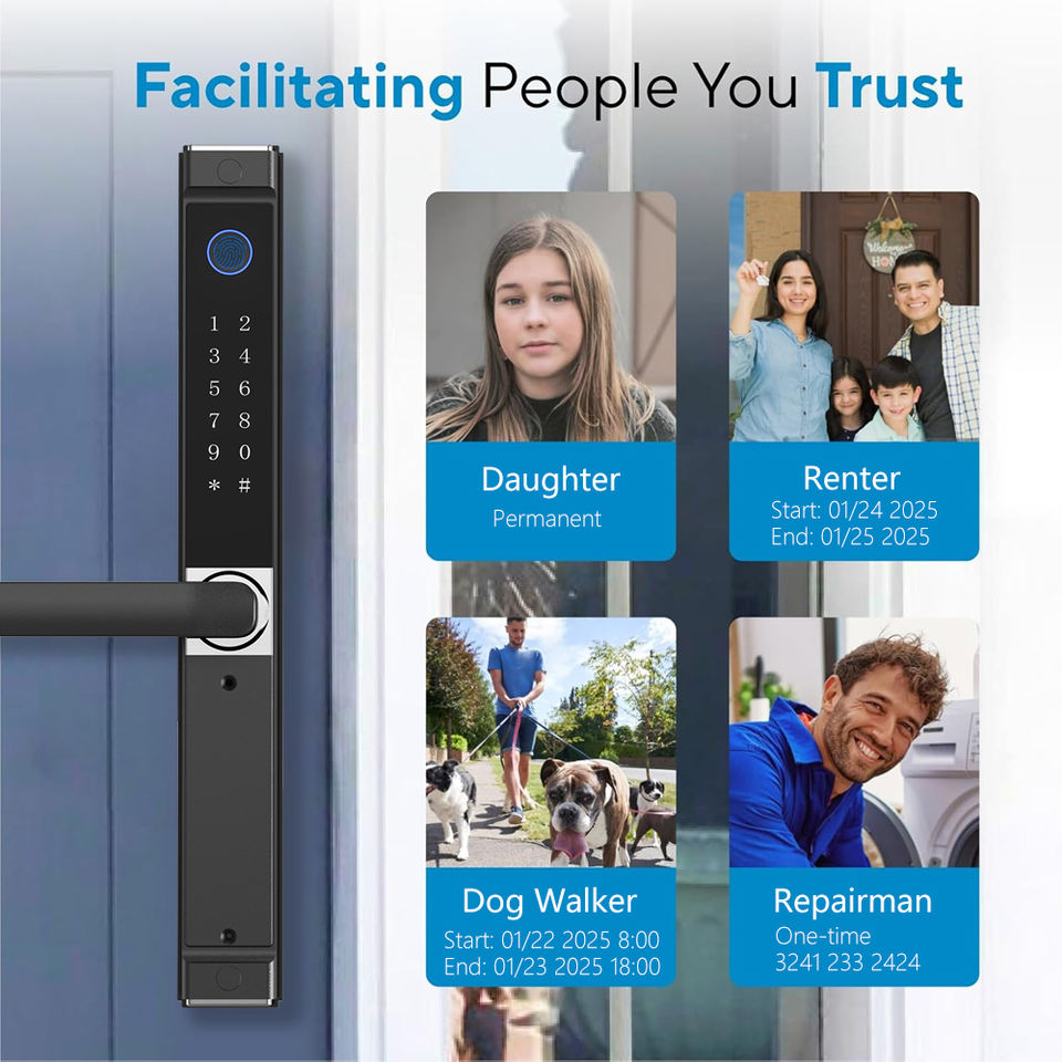 Slim Sliding Aluminum Alloy Smart Lock for Glass/Aluminum/Wood Doors ...