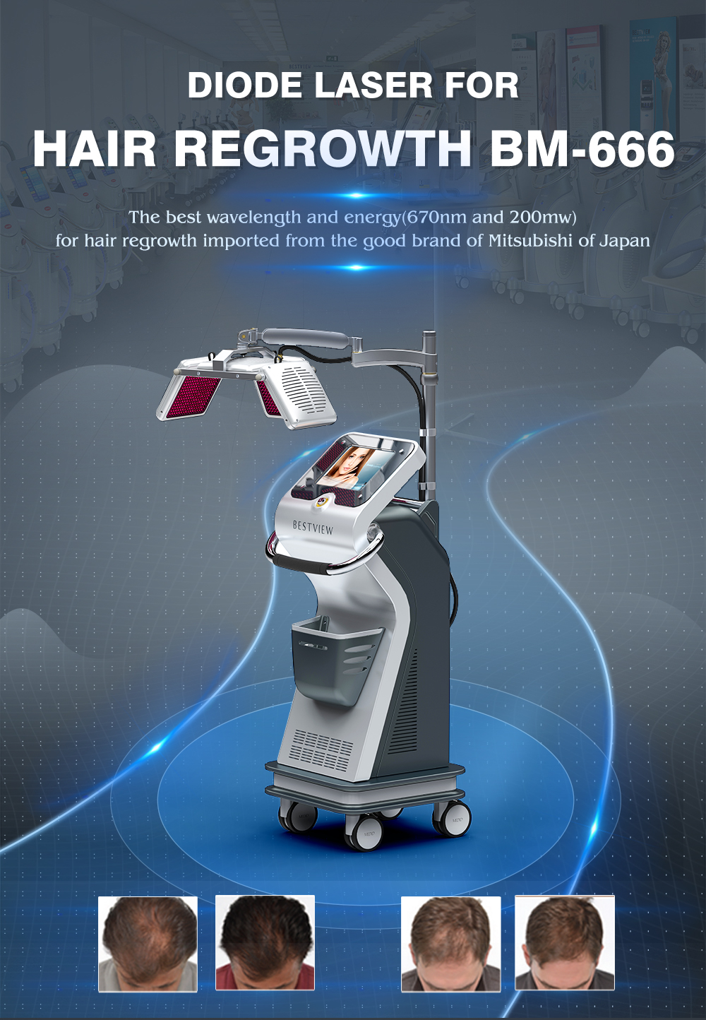 CE Anti Hair Loss Medical Therapy Machine Diode Laser Hair Regrowth ...