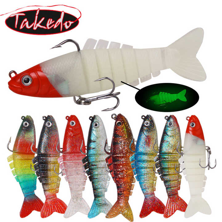 TAKEDO XY08 Multi Section Lure Silicone Fishing Lure Segment Jointed ...