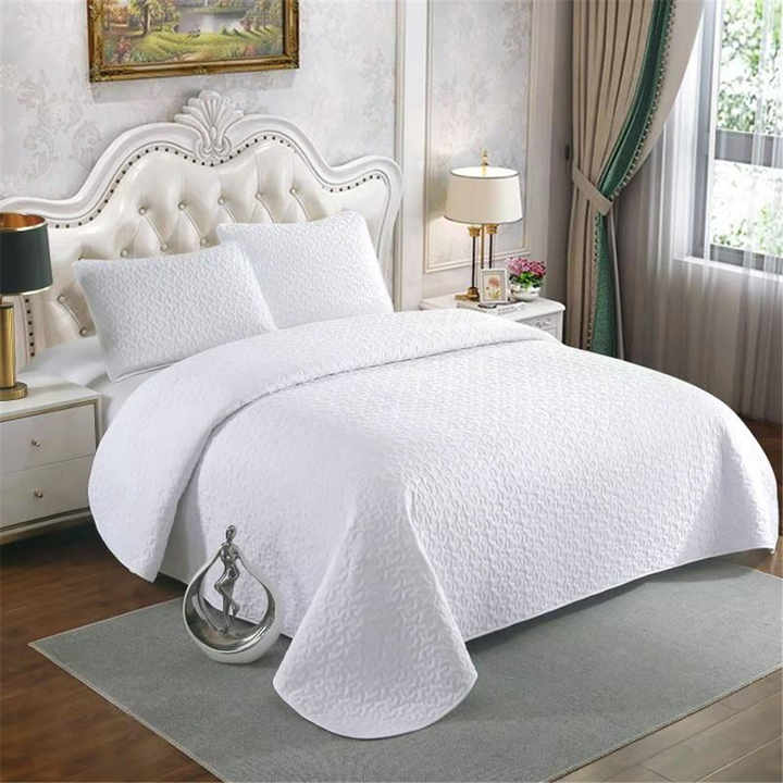 Simple King Size 3pcs Bedding Set Textured Envelope Pillowcase Solid ...