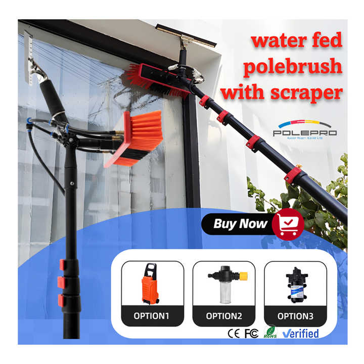 Xining Long Reach Window/solar Panel Cleaning Water Fed Pole Brush with ...