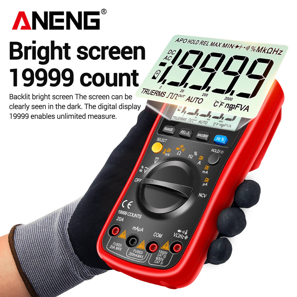 ANENG AN870 True RMS Digital Multimeter - 19999 Counts