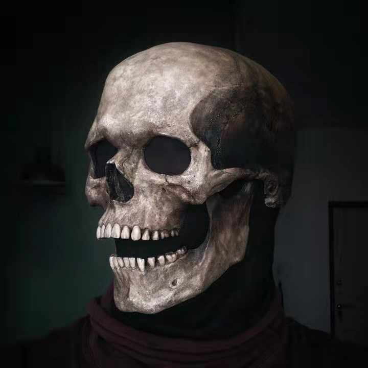 Scary Moving Jaw Open Mouth Head , Creepy Adult Face Horror Cosplay for ...