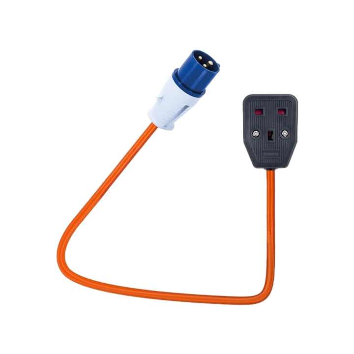 16A Site Plug to 1 Way UK Socket, 20cm Adaptor Cable Perfect for ...