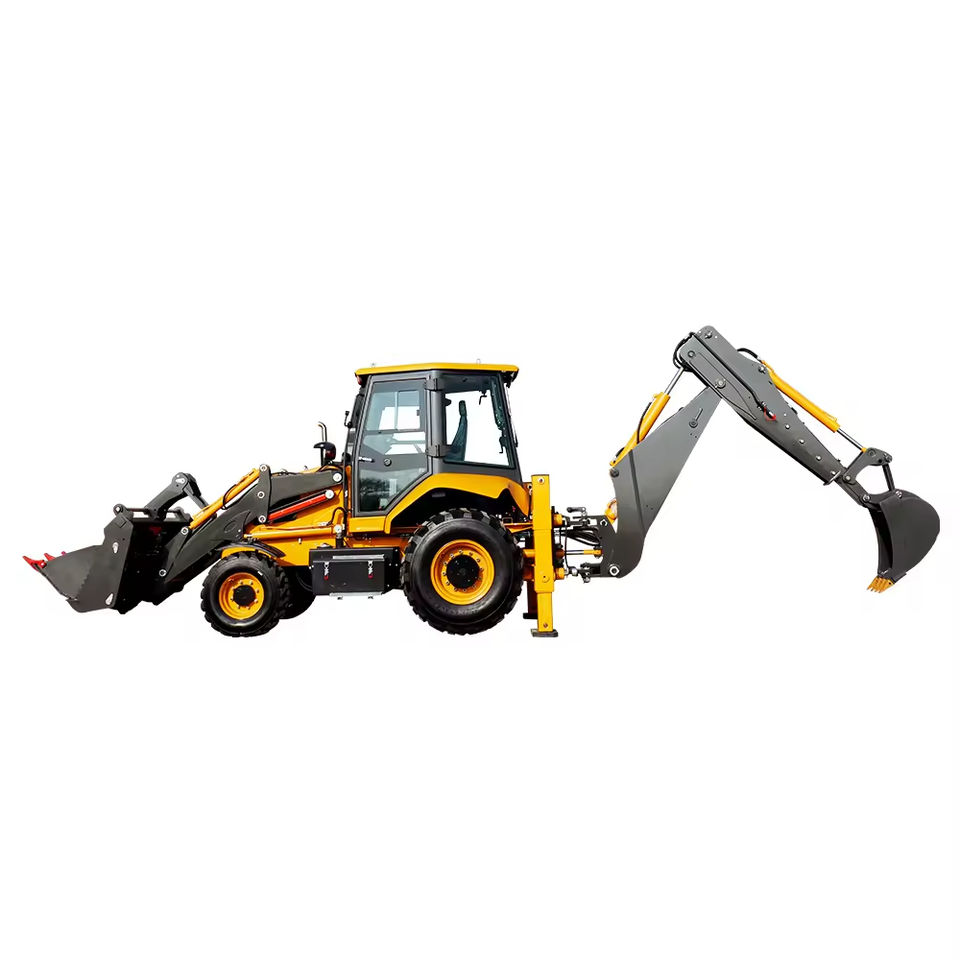 Construction Machinery Diesel Four-wheel Drive Backhoe Loader with Gear ...