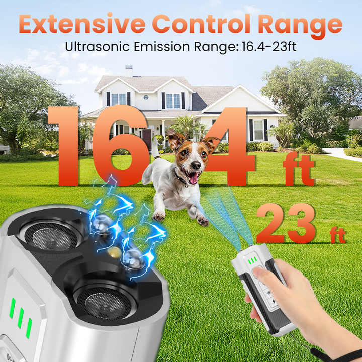 TIZE Ultrasonic Dog Repeller with LED Flashlight & Shock