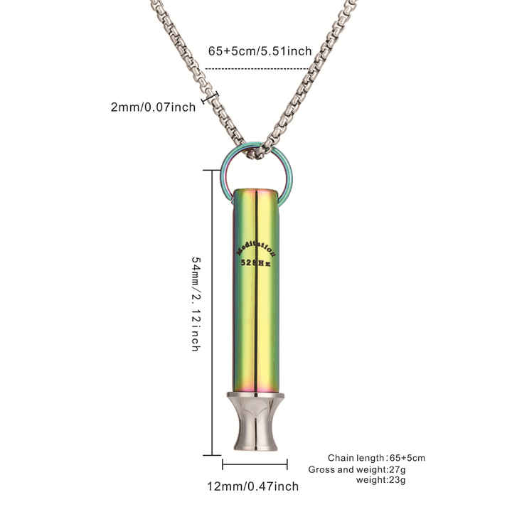 528hz Meditation Breath Whistle Necklace - Mindfulness Jewelry