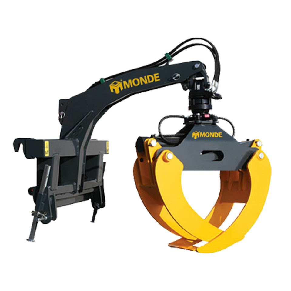 Crawler Tractor Grabs Skid Steer Loader Grabs Rotating Log Wood Grapple ...