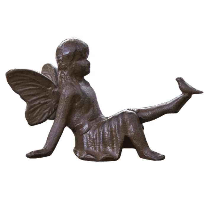 Cast Iron Playful Fairy Garden Statue Angel Pixie Fairy tabletop ...