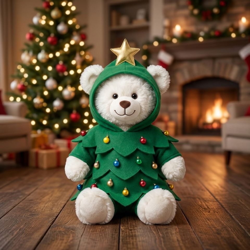Christmas Tree Pet Costume Felt Animal Cape Two Color Winter Holiday ...