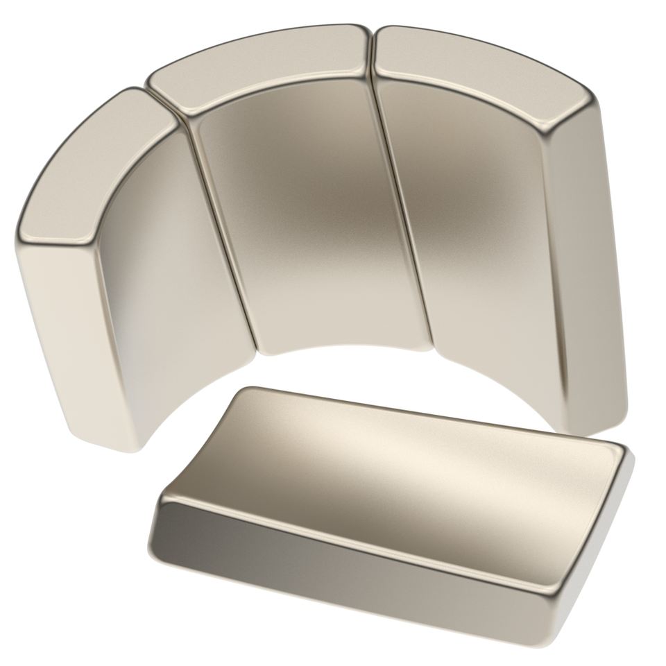 N45SH N52 Arc Tile Segment Fan Curved Custom Permanent Neodymium ...