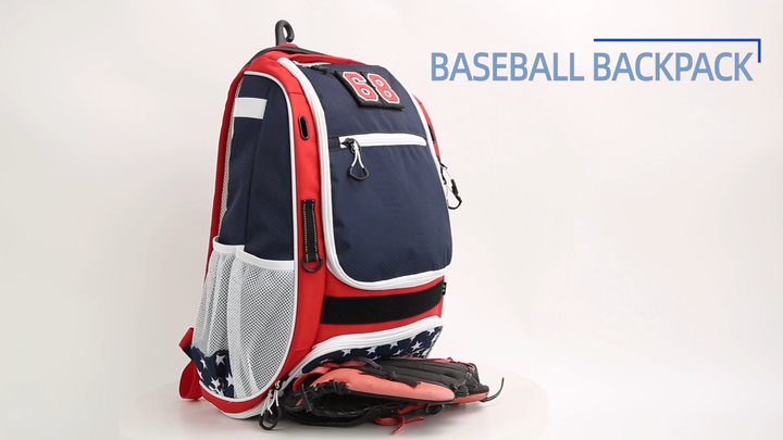 Orange Charcoal Custom LOGO Baseball Backpack - Durable & Stylish