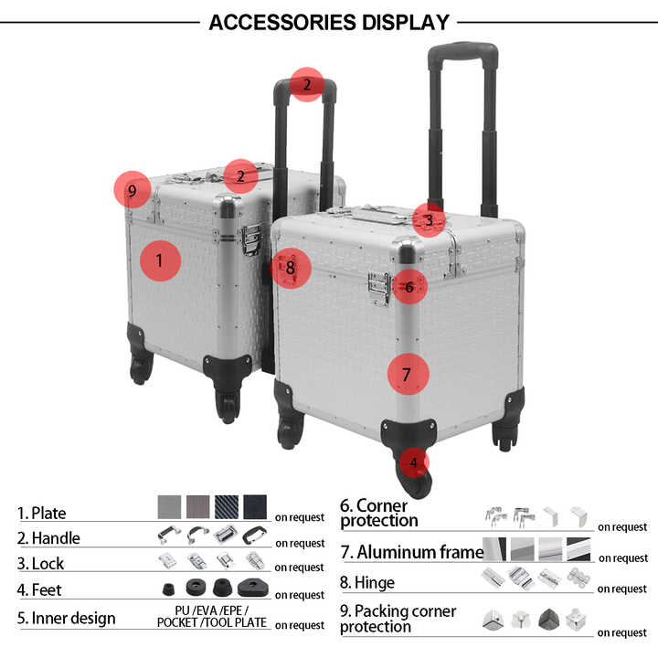 OEM Support Custom Dimension Color Hard Aluminum Trolley Case Inner ...