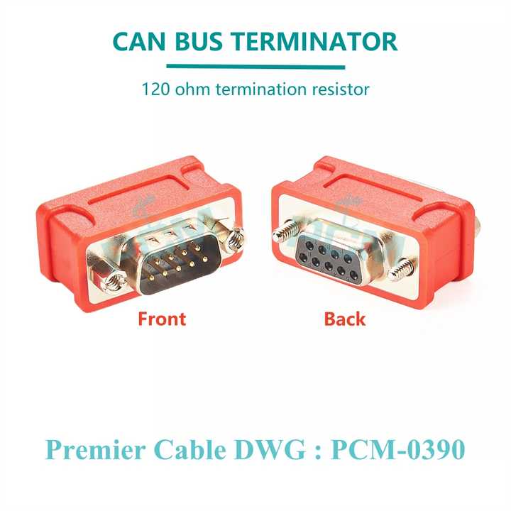 DB9 CAN Adapter - 120 Ohm Terminal Resistor for CAN Bus