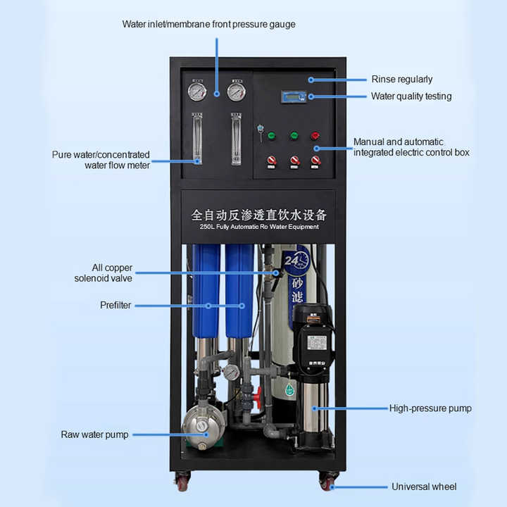 250L/Hour Well Purification Filter Machine RO Water System 250LPH ...