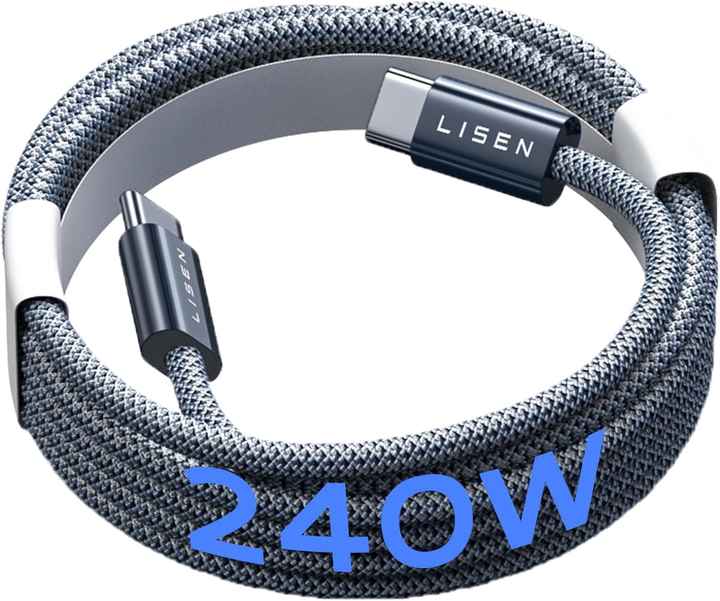 LISEN Durable 240W 3.3 FT USB C to USB C Cable Type C Fast Charging ...
