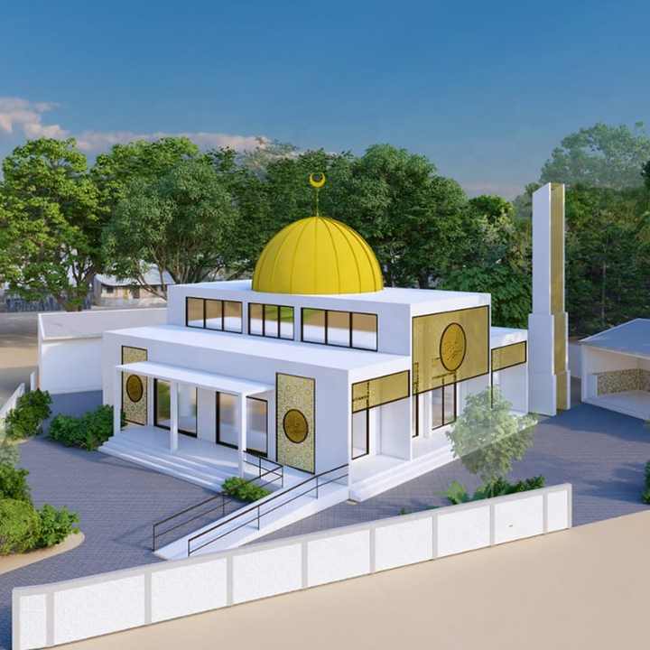 Custom Design Church Prefabricated Steel Structure Mosque With Dome ...