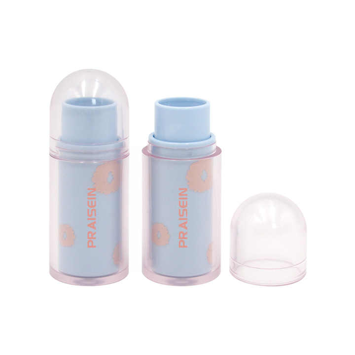 8g 9g Empty Blue Plastic Blush Stick Tube Custom Printed Pattern Round ...