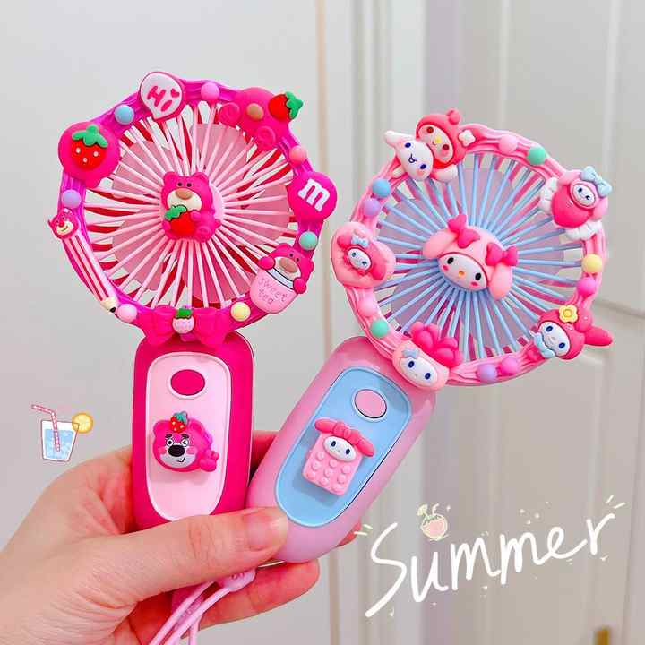Outdoor Portable Small Fan Cartoon Electric Hand Fan Diy Material ...