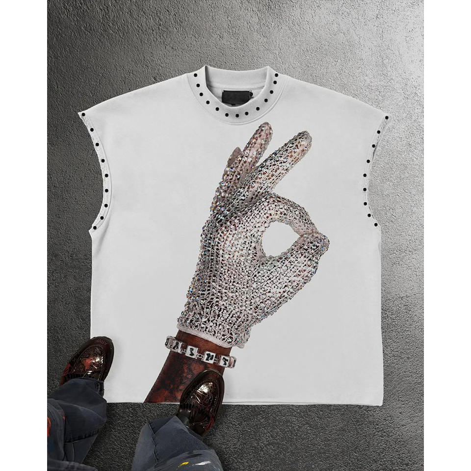 Custom Graphic Print tank Top for Man Streetwear100 % Cotton White tank ...