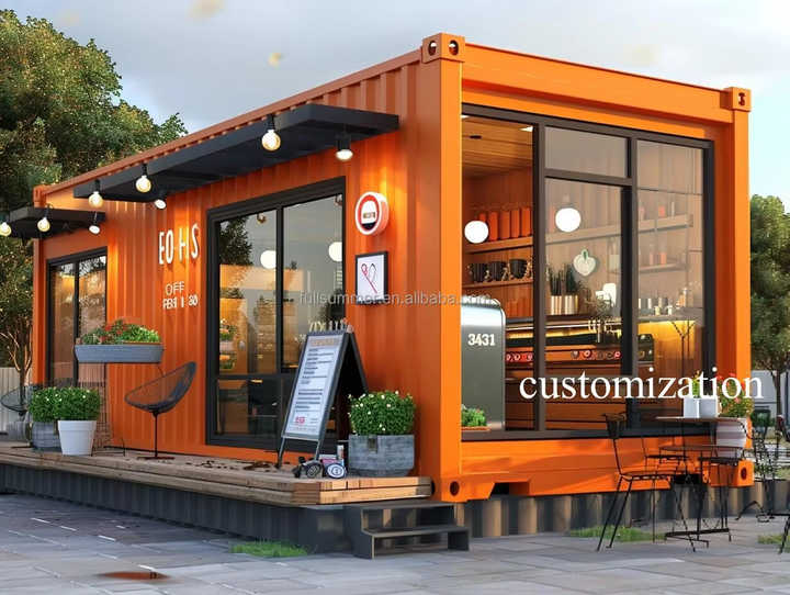 Outdoor Container House Coffee Shop Steel Structure Kiosk Booth Fast ...