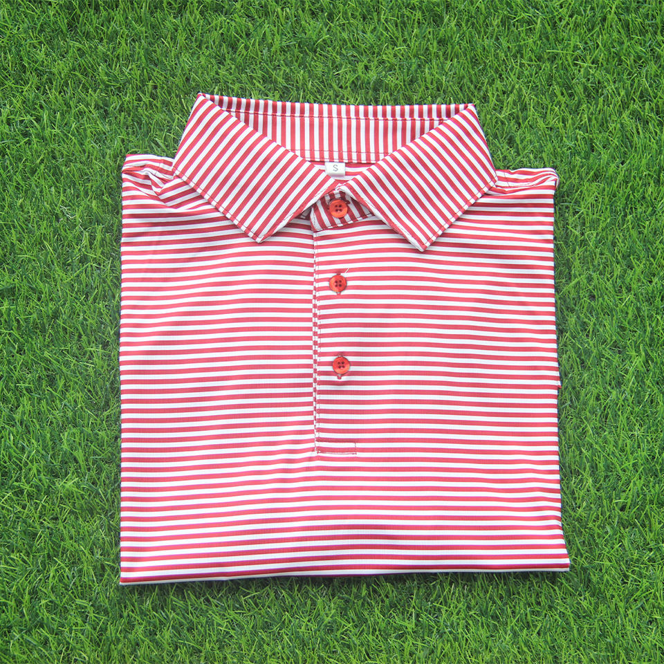 Custom Logo High Quality Short Sleeve Stripe Pattern Golf Polo T Shirts ...