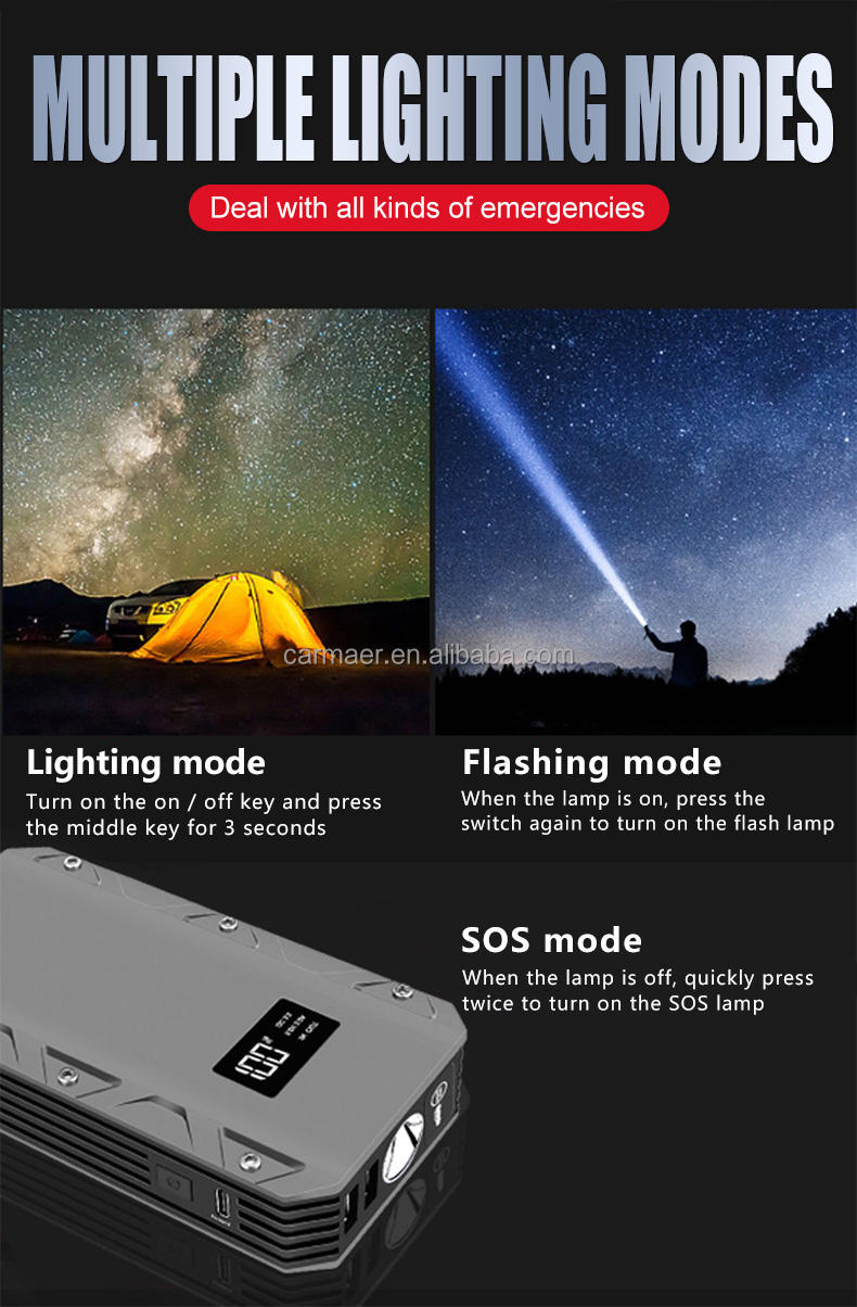 1200A 12V 16800mah high power motor portable car 12v with led light ...