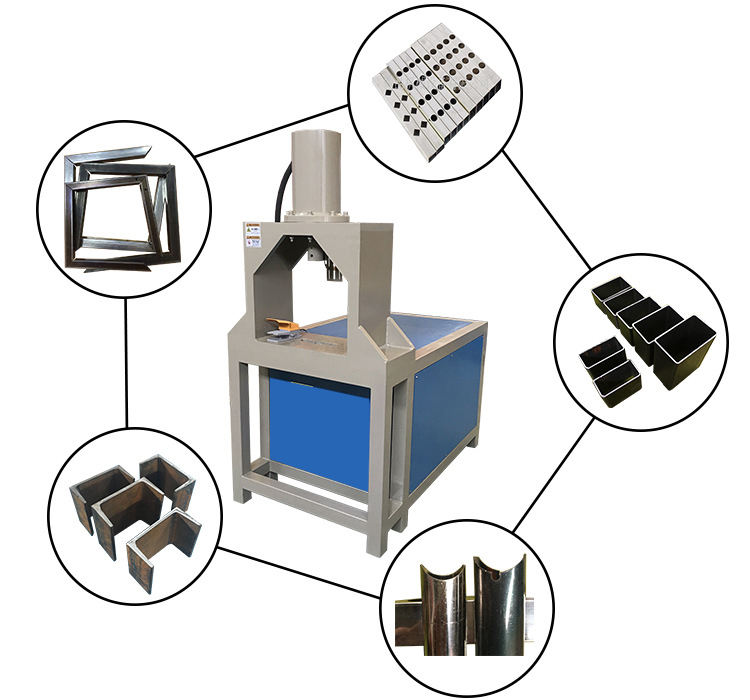 Hydraulic 90 degree steel pipe angle cutting machine square pipe door ...