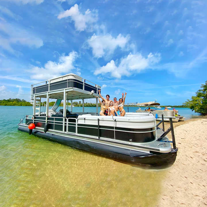 Customized River and Lake Tourism 9M Double Layer Pontoon Boat with ...