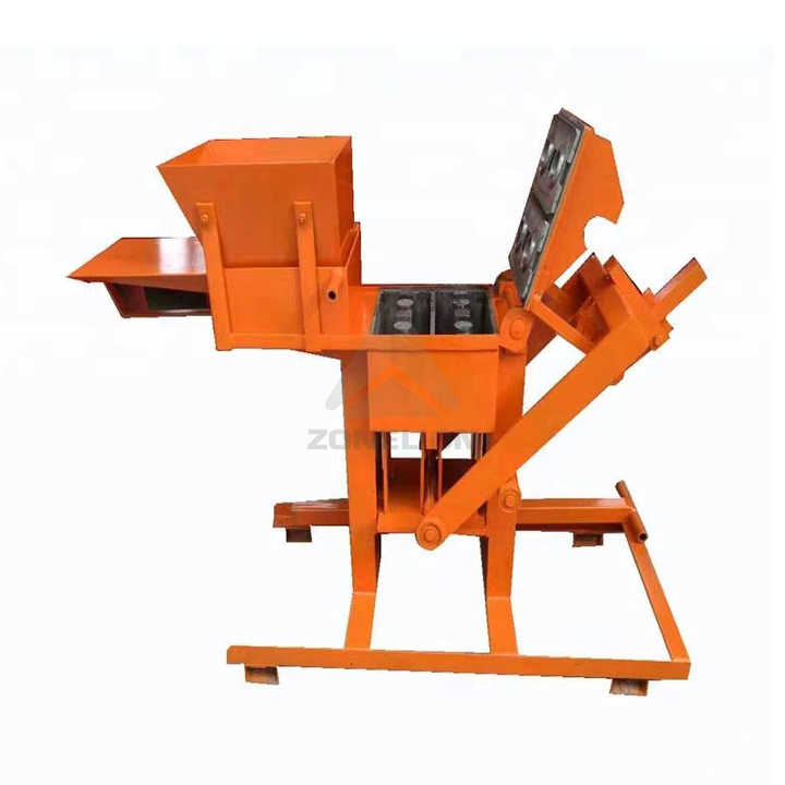 ZON2-40 Manual Clay Soil Cement Interlocking Brick Moulding Machine ...
